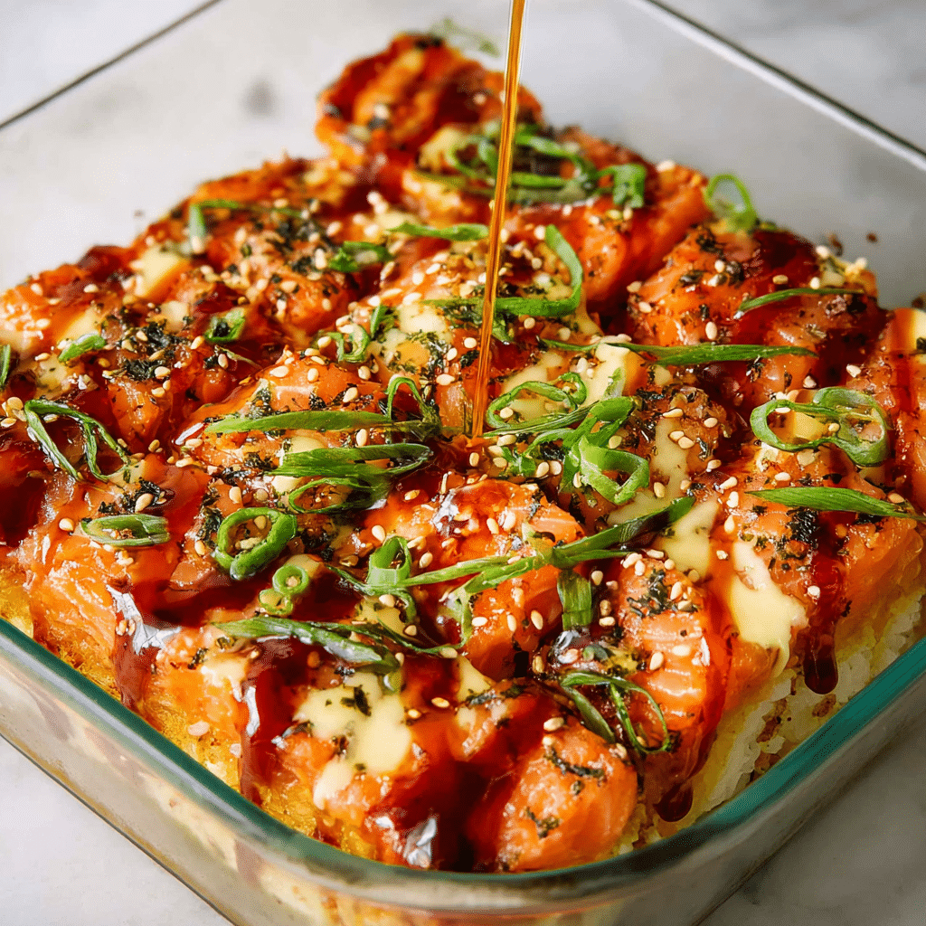 Easy Spicy Salmon Sushi Bake Recipe – Mary Universe
