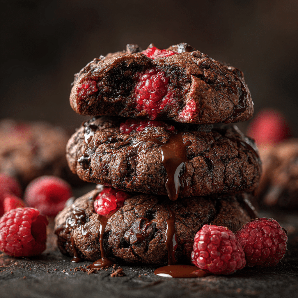 Irresistible Fudgy Chocolate Cookies with Fresh Raspberry – Mary Universe