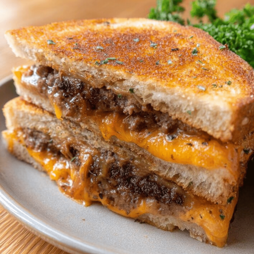 Patty Melt on Garlic Herb Toasted – Mary Universe