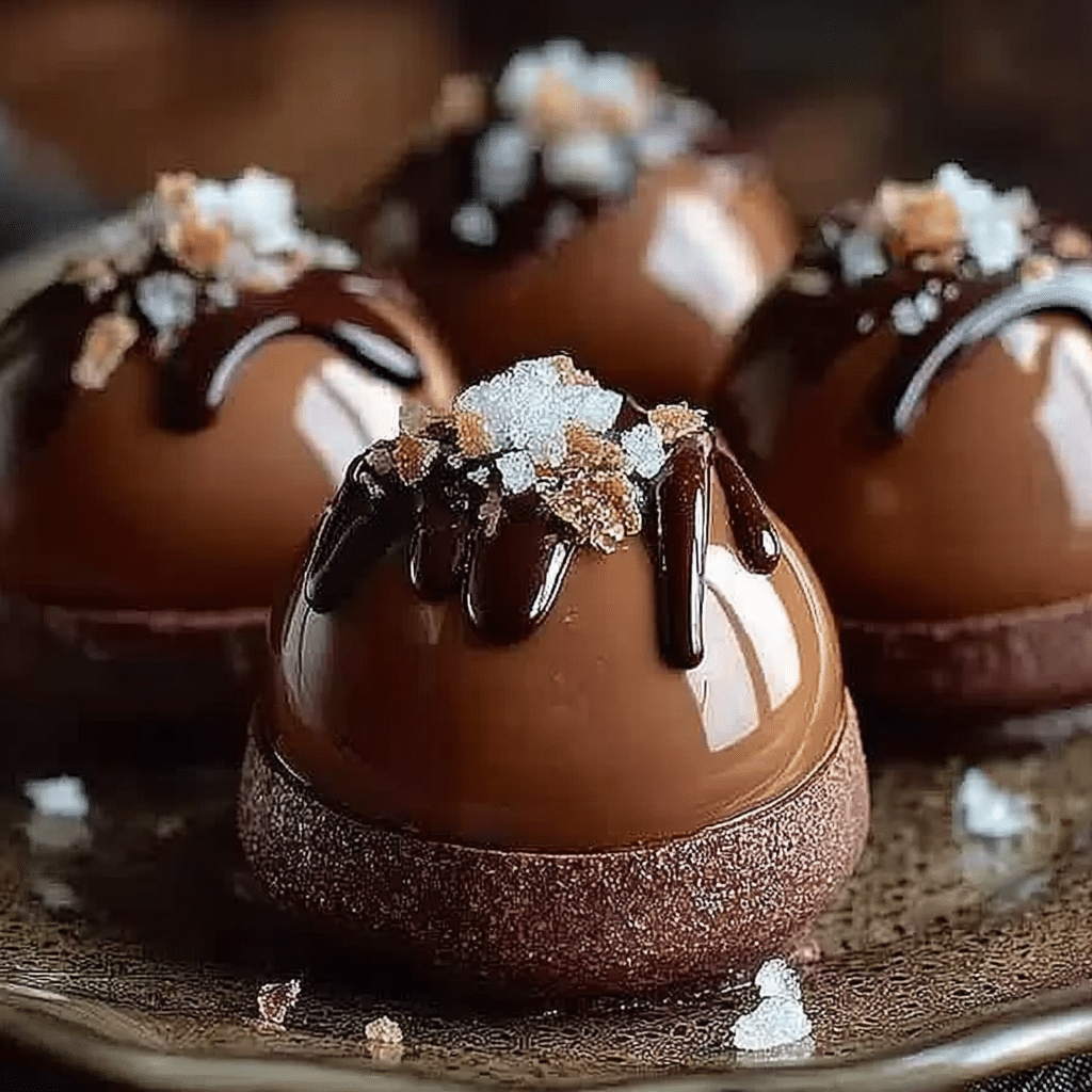 Salted Caramel Chocolate Mousse Domes – Mary Universe